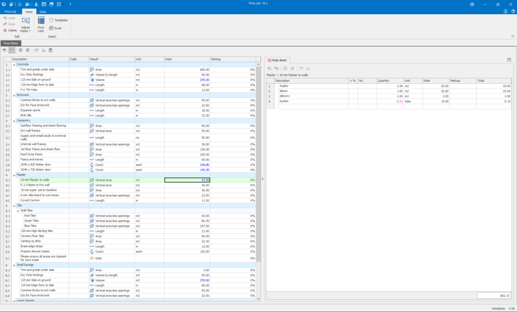 Cubit Estimating Standard - Takeoff, Bill of Quantities Software for Construction