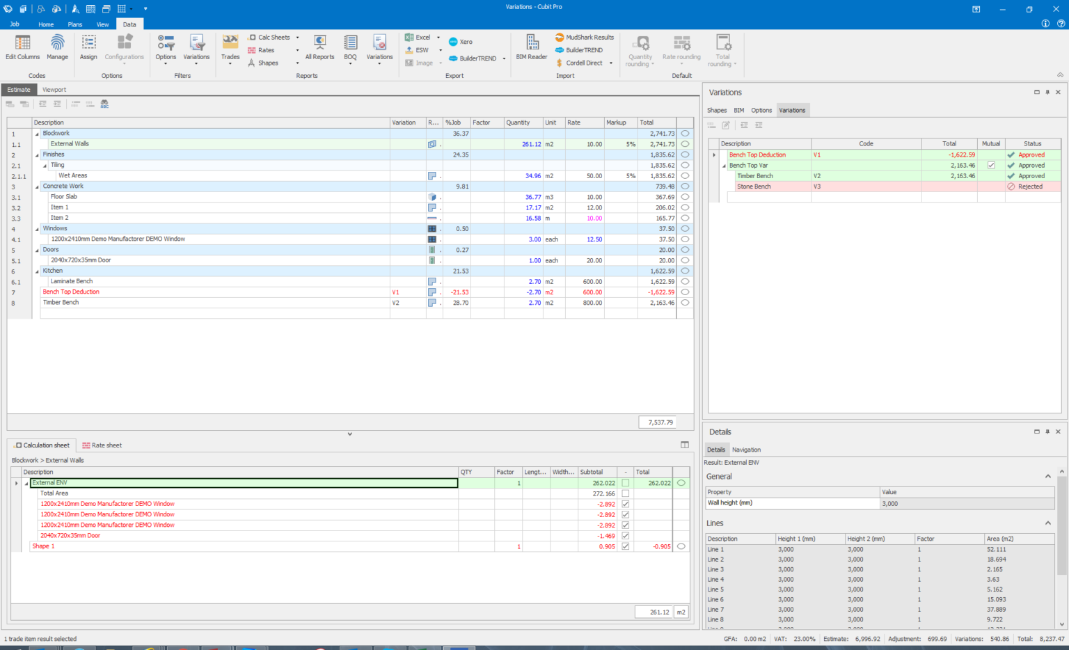 Cubit Estimating Standard - Takeoff, Bill of Quantities Software for ...